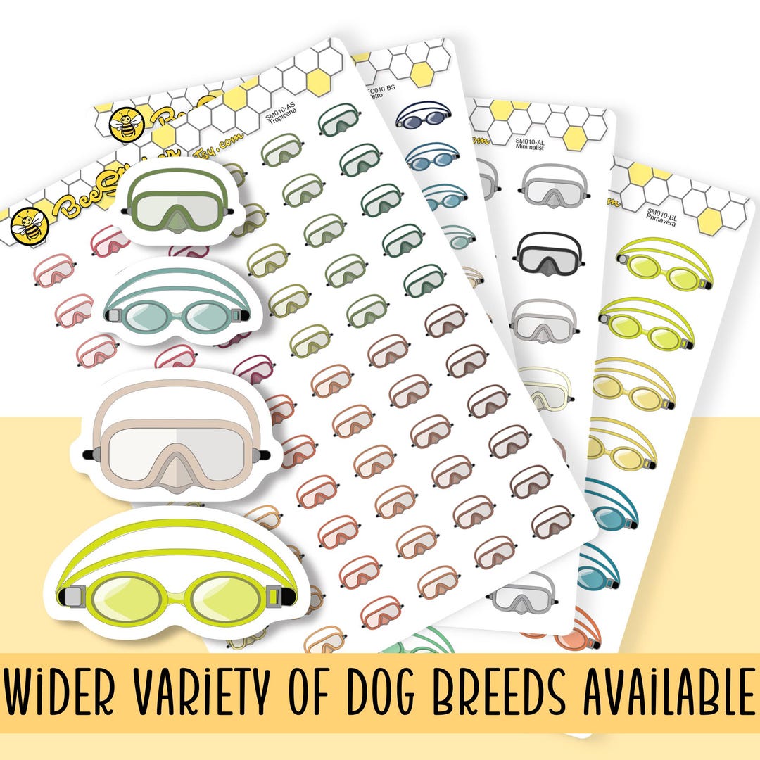 Swim Goggle Stickers | Choose Multiple Colors | Planner Stickers |SM010 ...