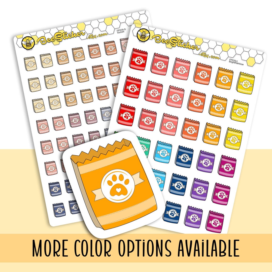 Pet Food Reminders | Choose From Multiple Colors | Planner Stickers ...