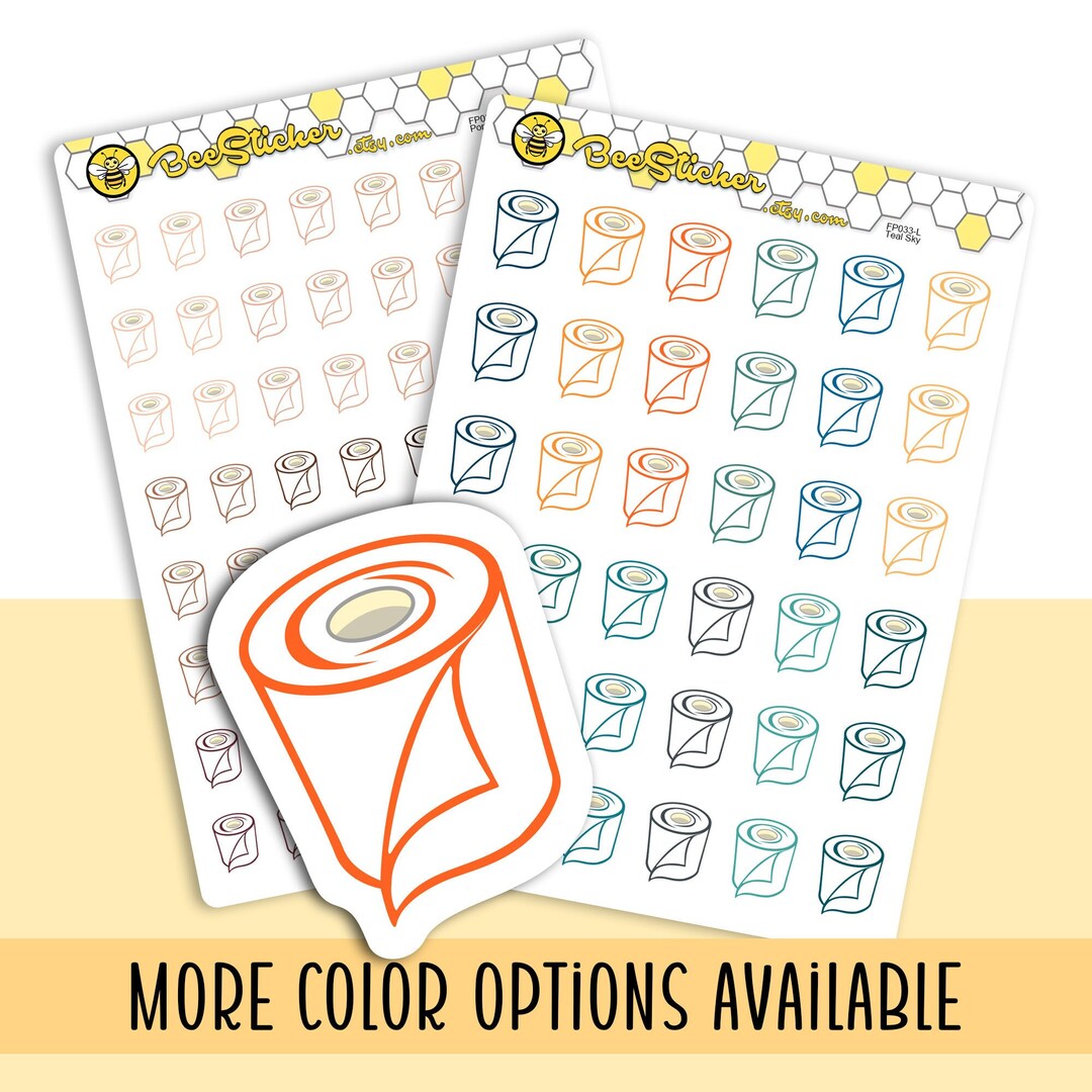 Toilet Paper Stickers | Choose From Multiple Colors | Planner Stickers ...