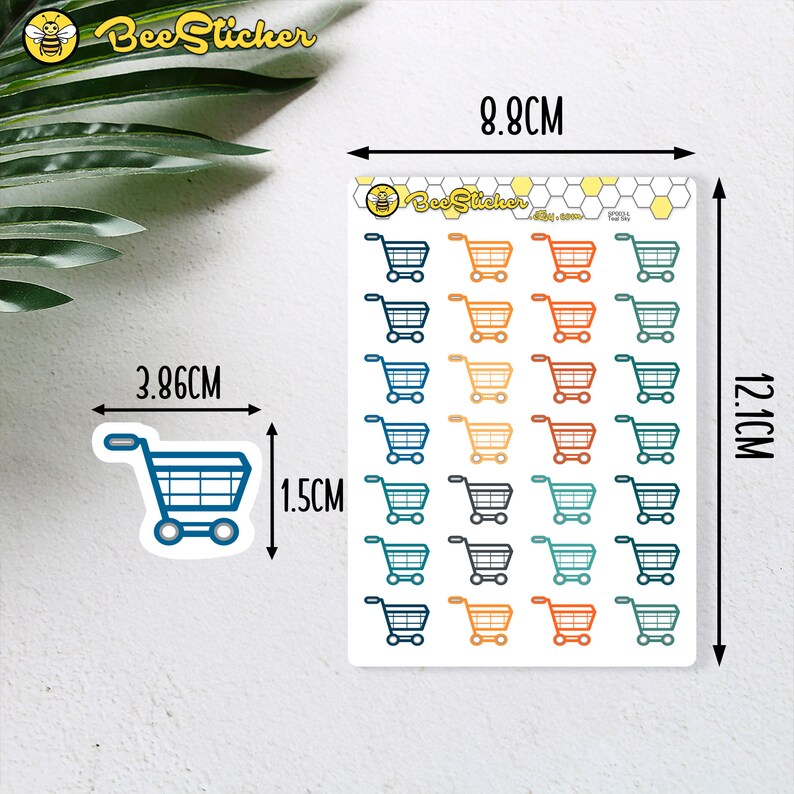 Shopping Trolley Icons Stickers | Choose From Multiple Colors | Planner ...
