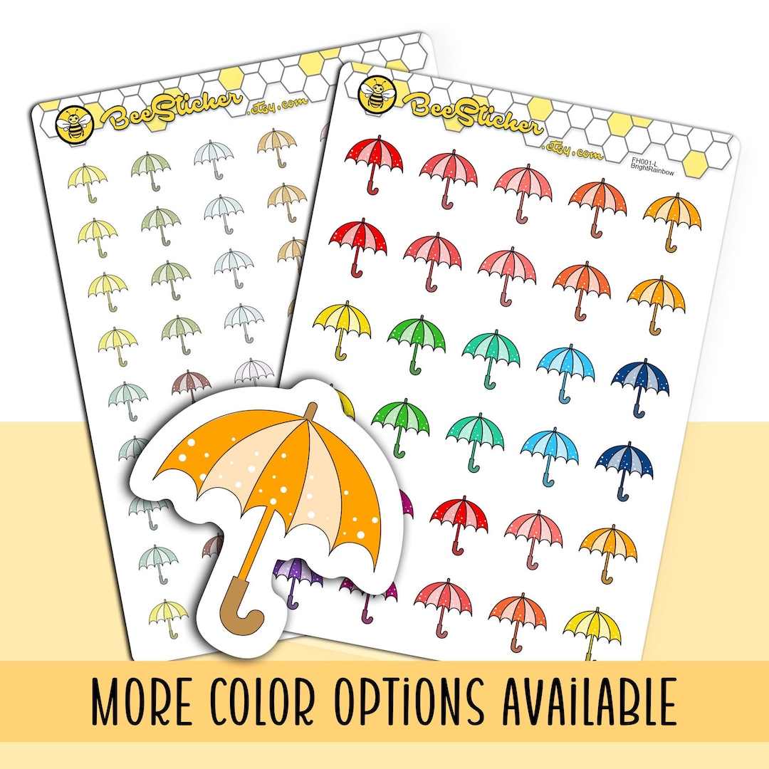 Umbrella Icon Stickers | Choose From Multiple Colors | Planner Stickers ...