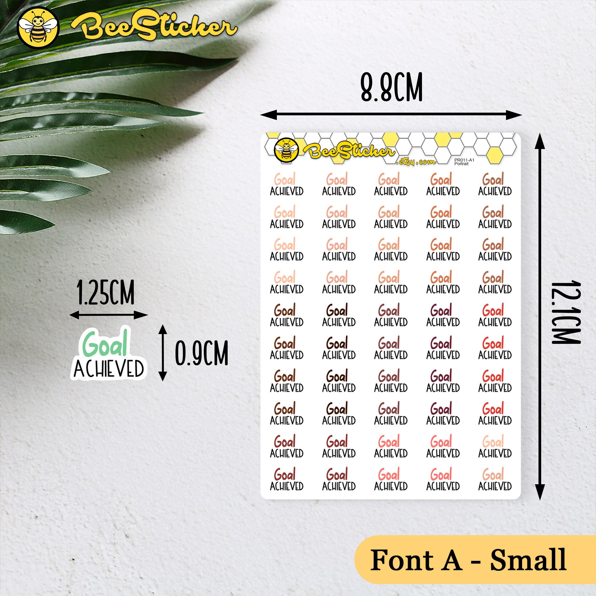 Goal Achieved Stickers | Choose From 2 Fonts and Multiple Colors ...