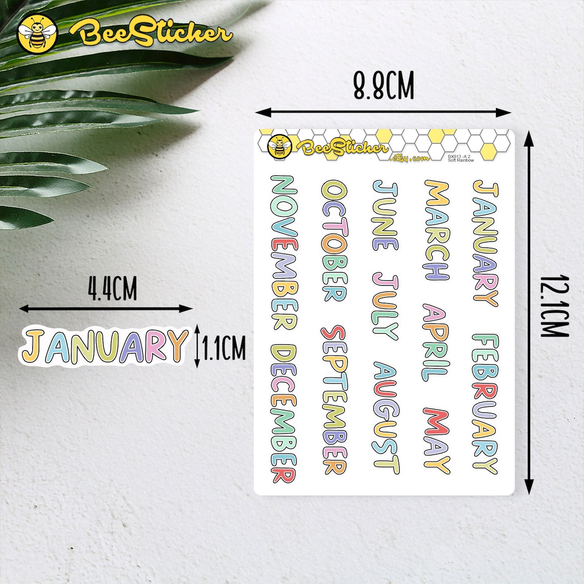 Months of the Year Stickers | Choose From Multiple Colors | Planner ...