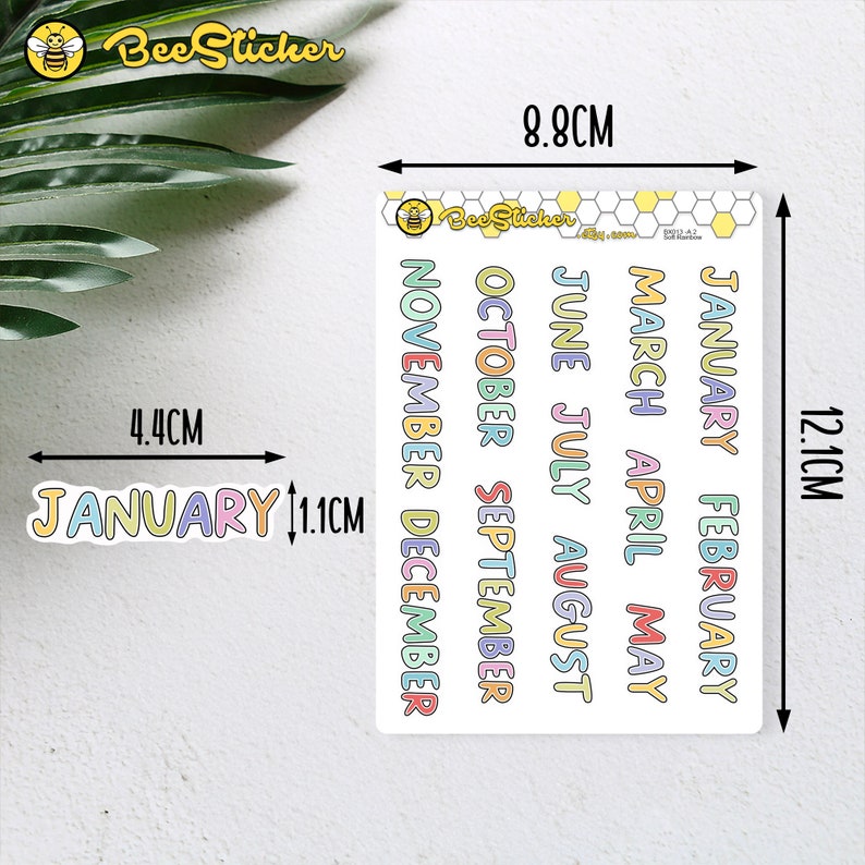 Months of the Year Stickers | Choose From Multiple Colors | Planner ...