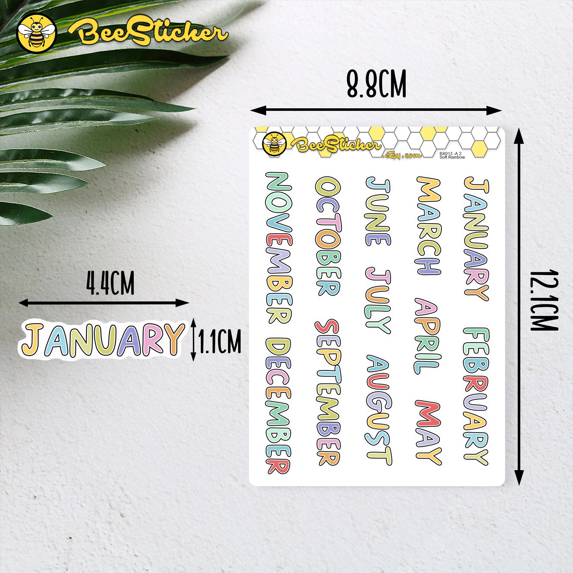 Months of the Year Stickers | Choose From Multiple Colors | Planner ...