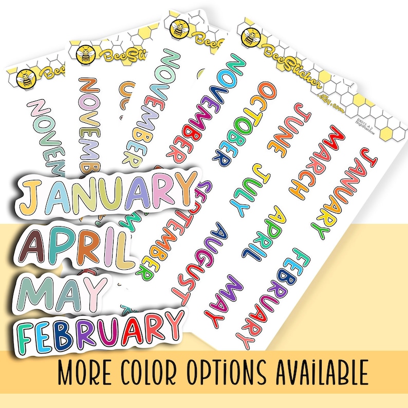 Months of the Year Stickers | Choose From Multiple Colors | Planner ...