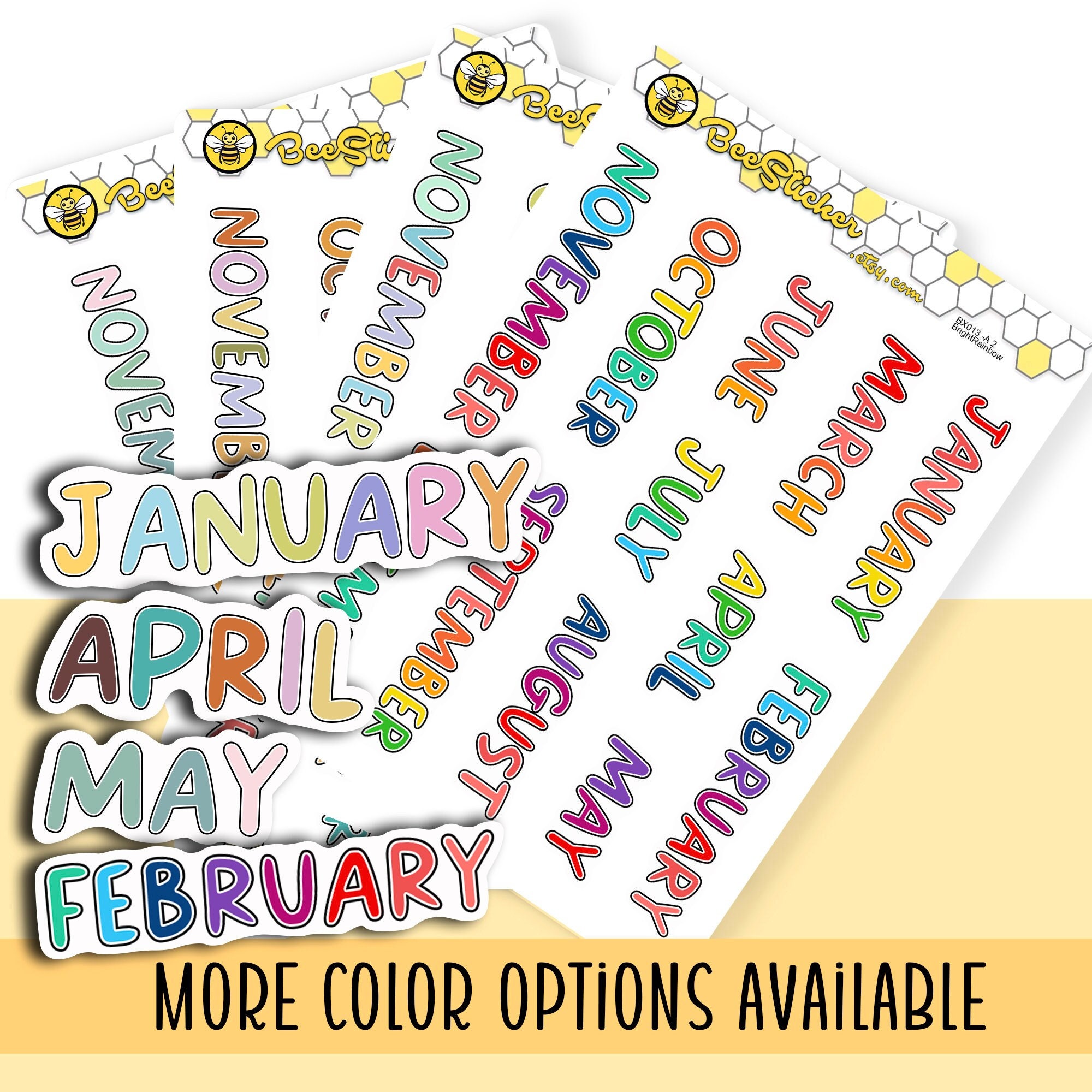 Months of the Year Stickers | Choose From Multiple Colors | Planner ...