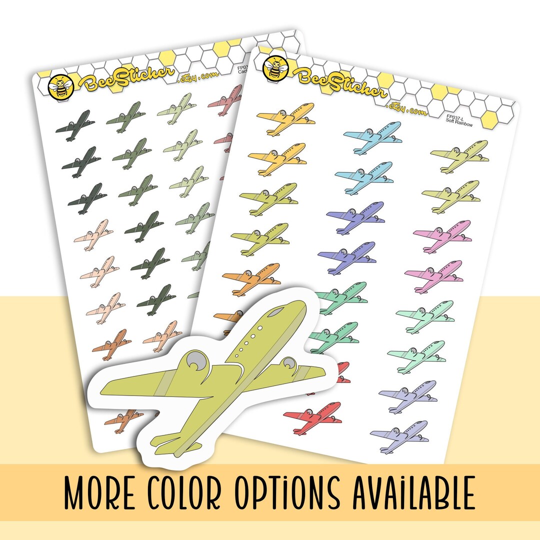 Plane Flight Icons Stickers | Choose From Multiple Colors | Planner ...