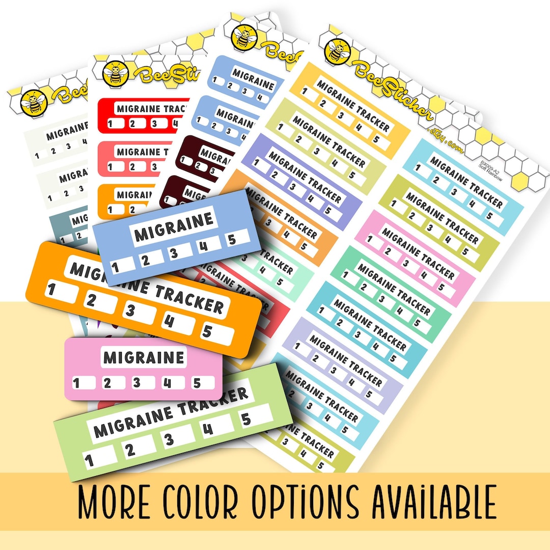 Migraine Tracker Stickers | Choose From 2 Sizes, 2 Shapes and Multiple ...