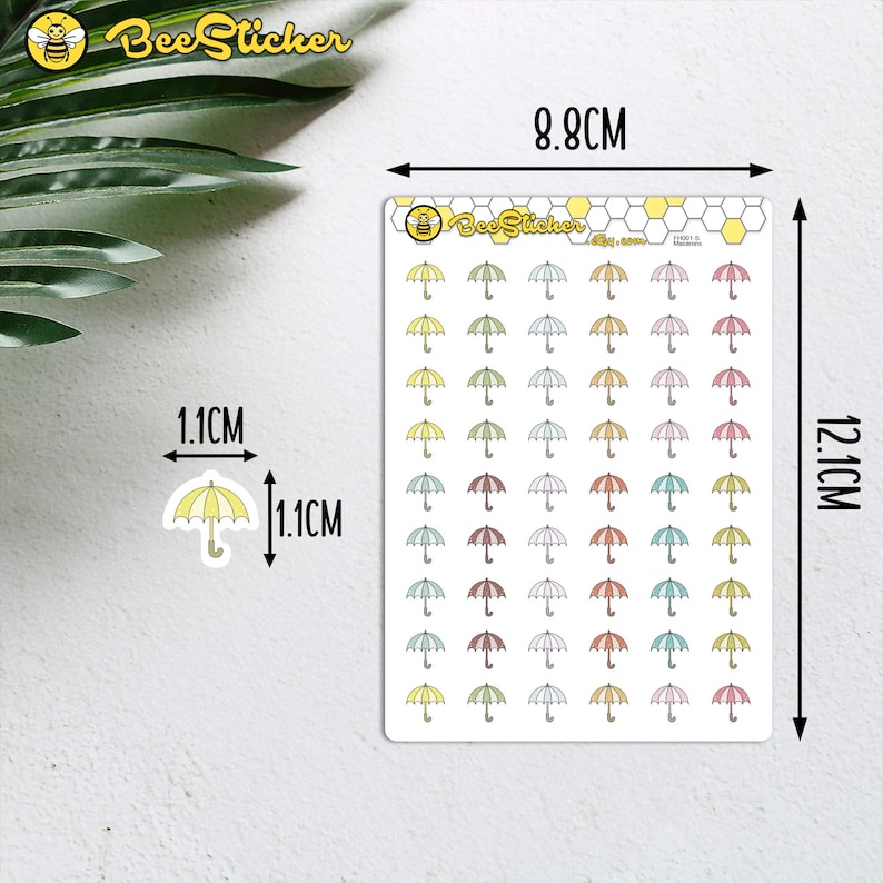 Umbrella Icon Stickers | Choose From Multiple Colors | Planner Stickers ...