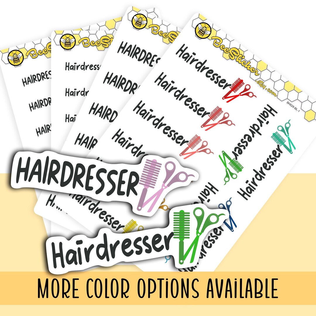 Hairdresser Stickers| Choose From 2 Fonts and Multiple Colors | Planner ...