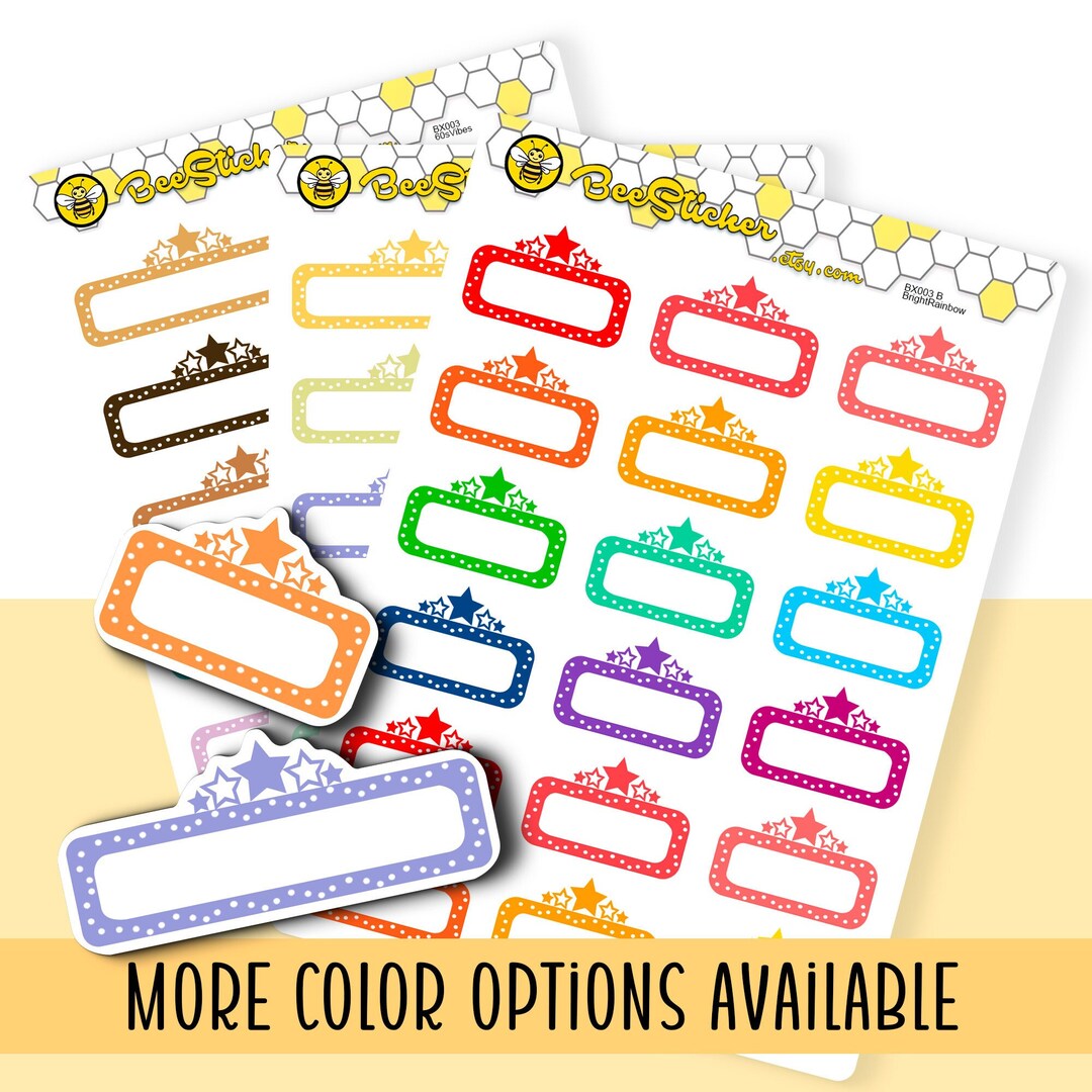 Movie Marquee Box Stickers | Choose From 2 Sizes and Multiple Colors ...