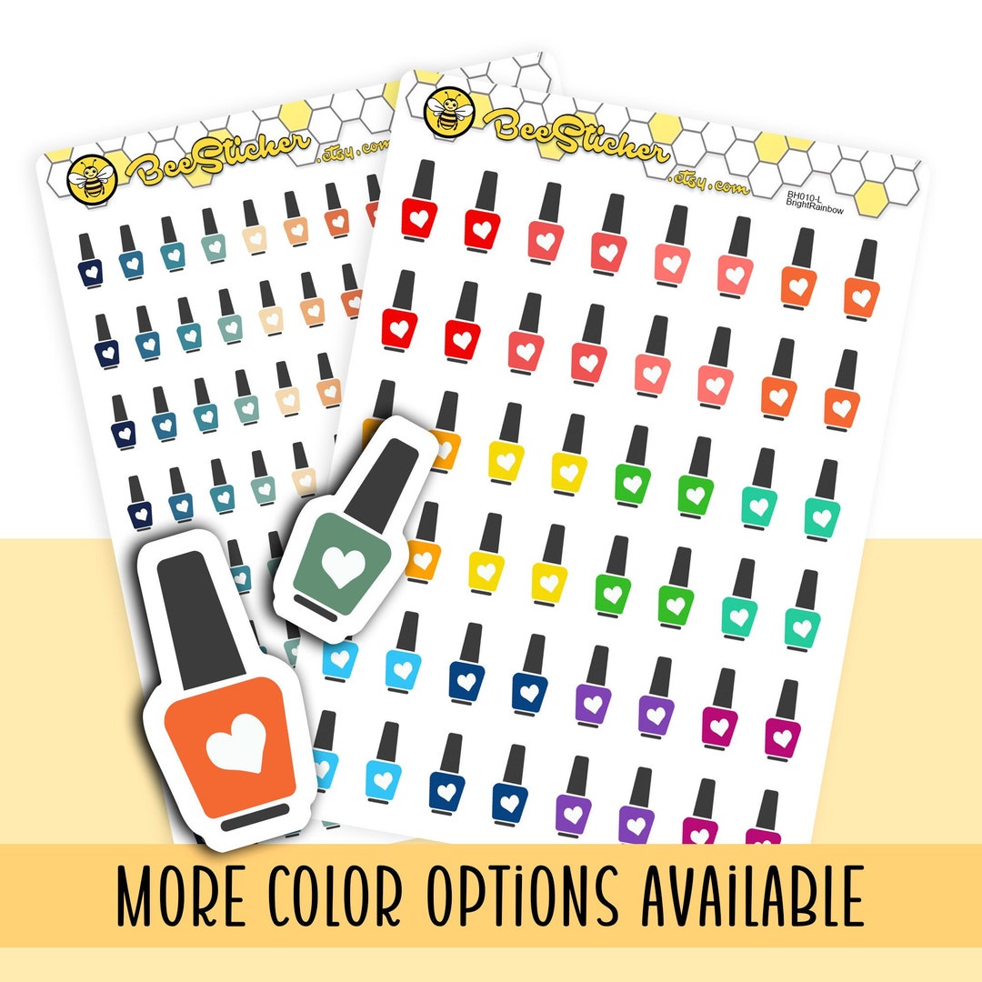 Manicure Stickers | Choose From Multiple Colors | Planner Stickers ...