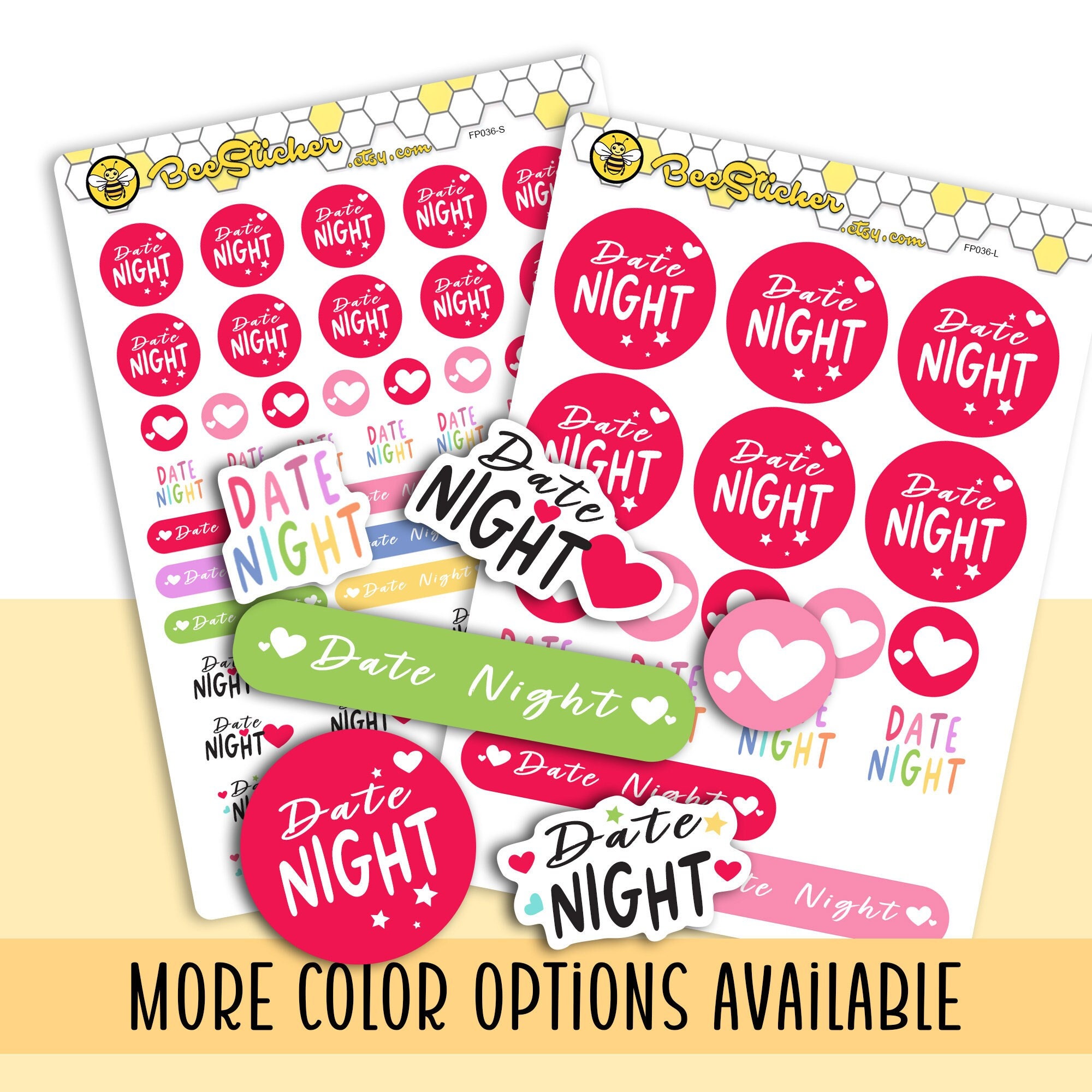 Date Night Stickers | Choose From Multiple Colors | Planner Stickers ...