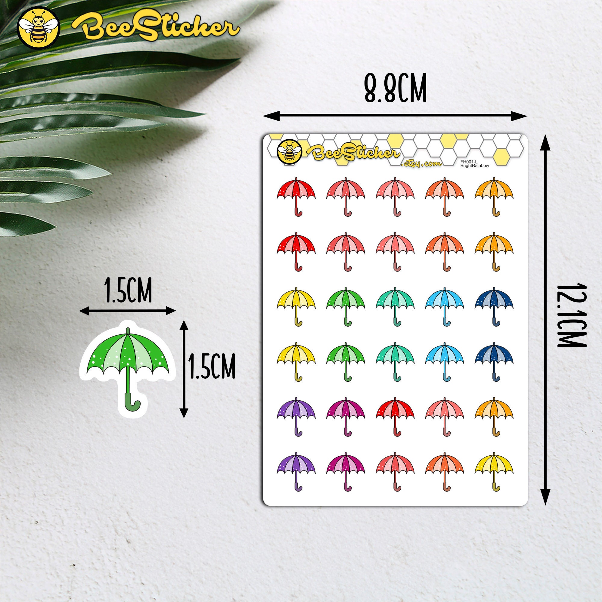 Umbrella Icon Stickers | Choose From Multiple Colors | Planner Stickers ...