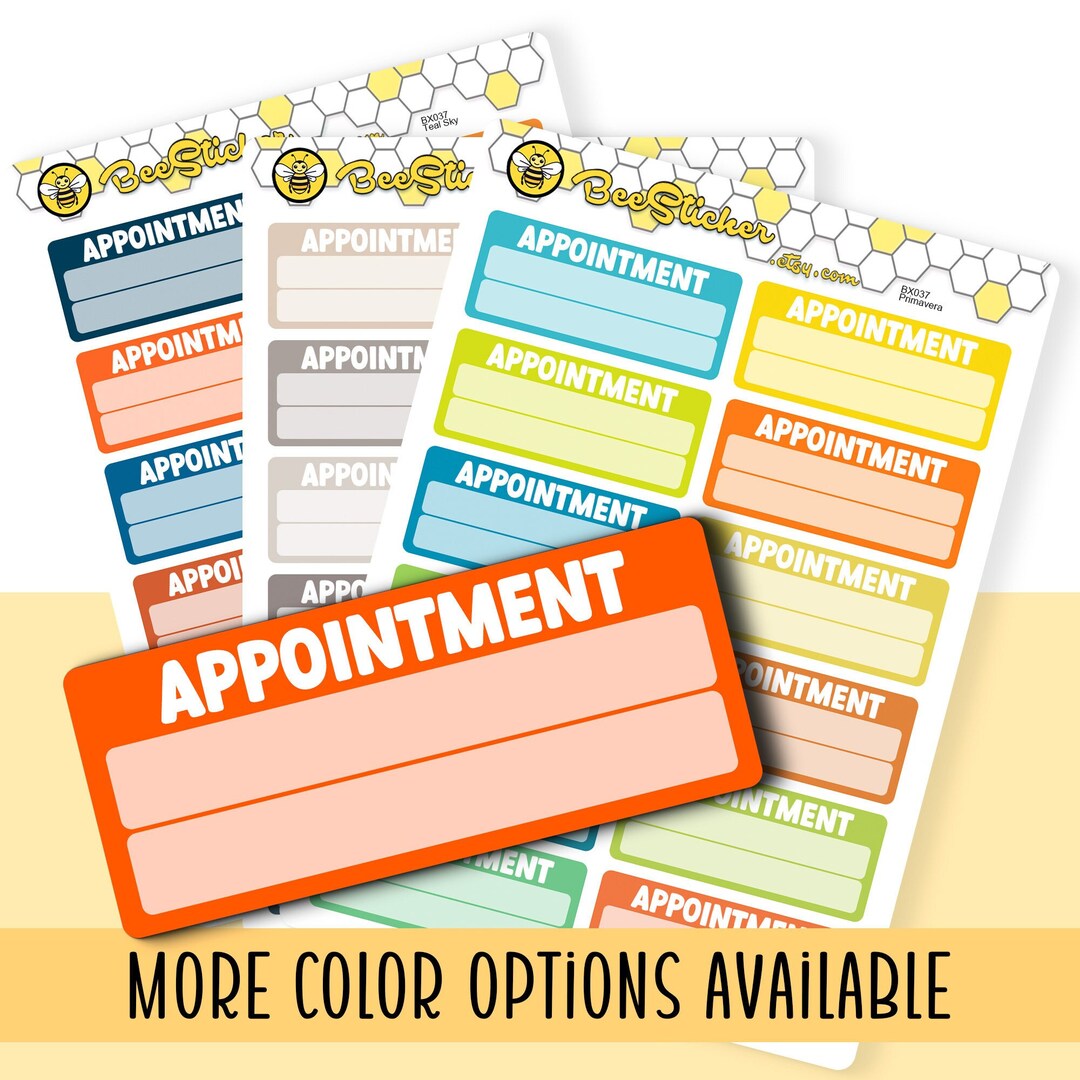 Appointment Planner Stickers | Choose From Multiple Colors | Planner ...