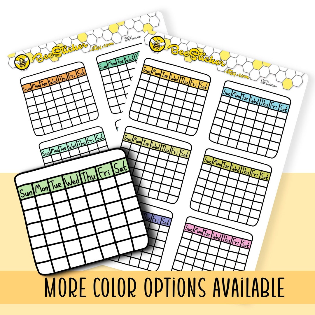 Month Habit Tracker Stickers | Choose From Multiple Colors | Planner ...
