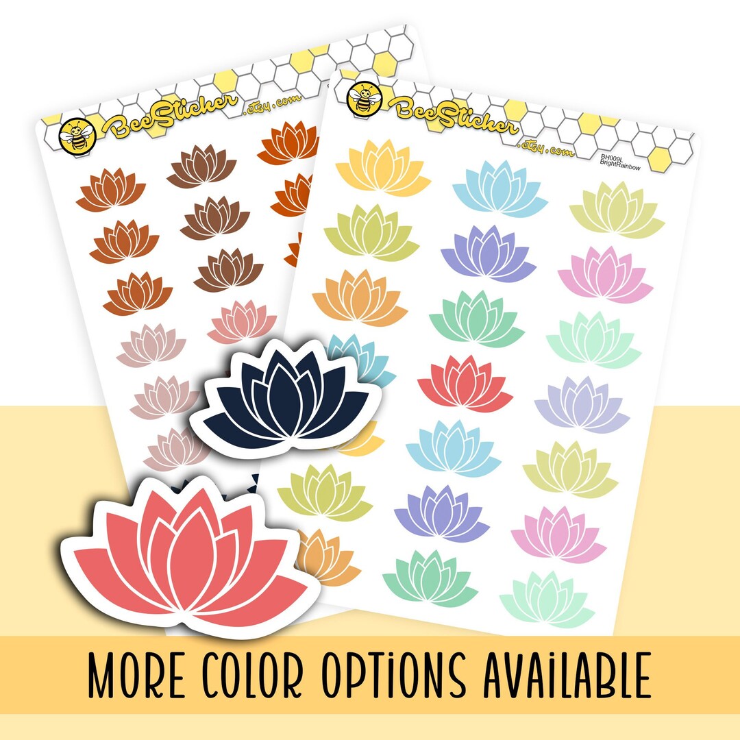 Lotus Flower Icon Stickers | Choose From Multiple Colors | Planner ...