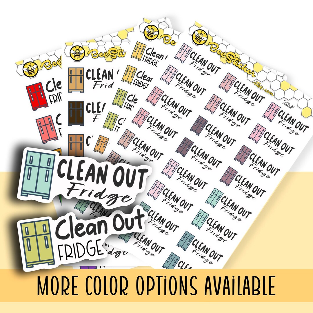 Clean Out Fridge Stickers | Choose From 2 Fonts and Multiple Colors ...