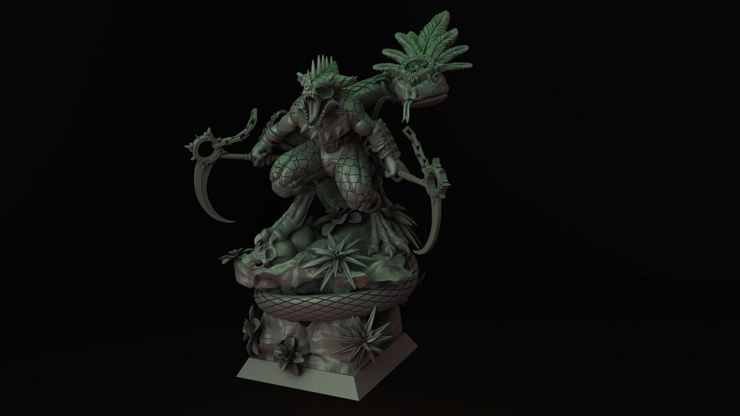 Lizardmen Saurus Hero / Raven Twins / Resin / Miniatures / Dnd ...