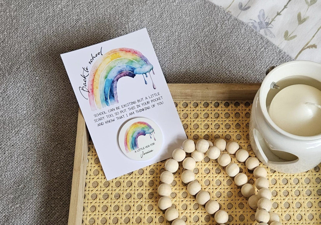 Back to School Rainbow Token, School Worry Token, Personalised Back to ...