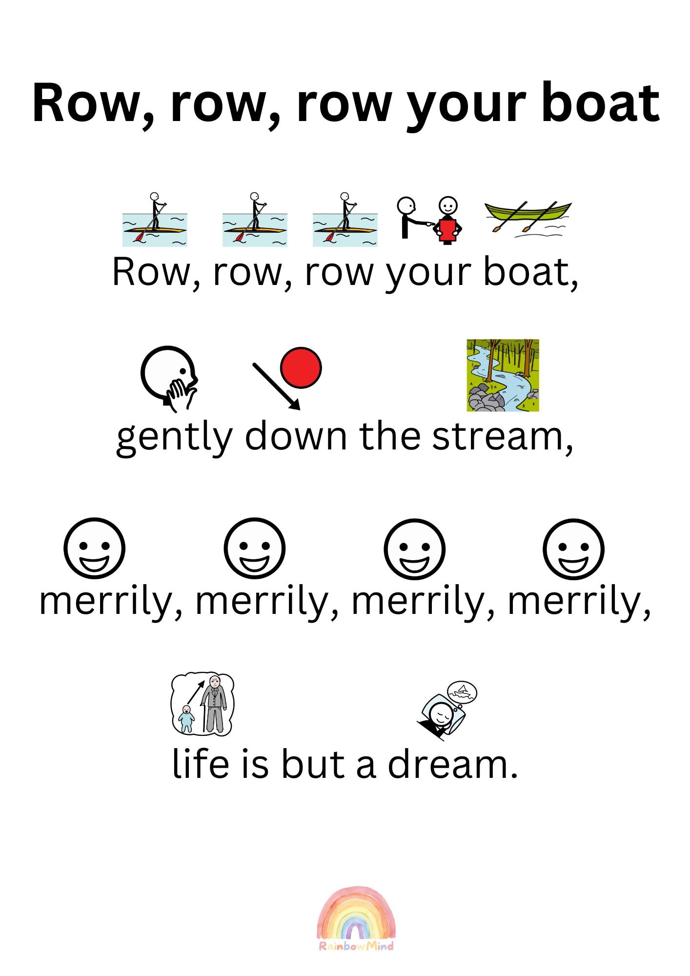 Row, Row, Row Your Boat - Nursery Rhyme With Pictures - Etsy