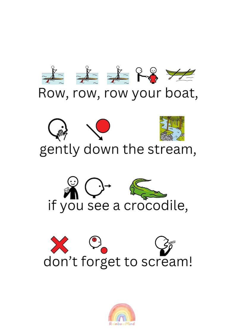 Row, Row, Row Your Boat - Nursery Rhyme With Pictures - Etsy