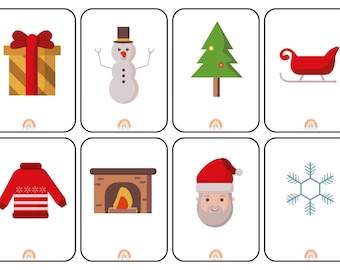 Christmas Wintertime ASL Flashcards, Sign Language Holiday Cards - Etsy