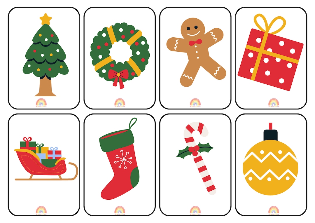 Merry Christmas Flashcards - Etsy