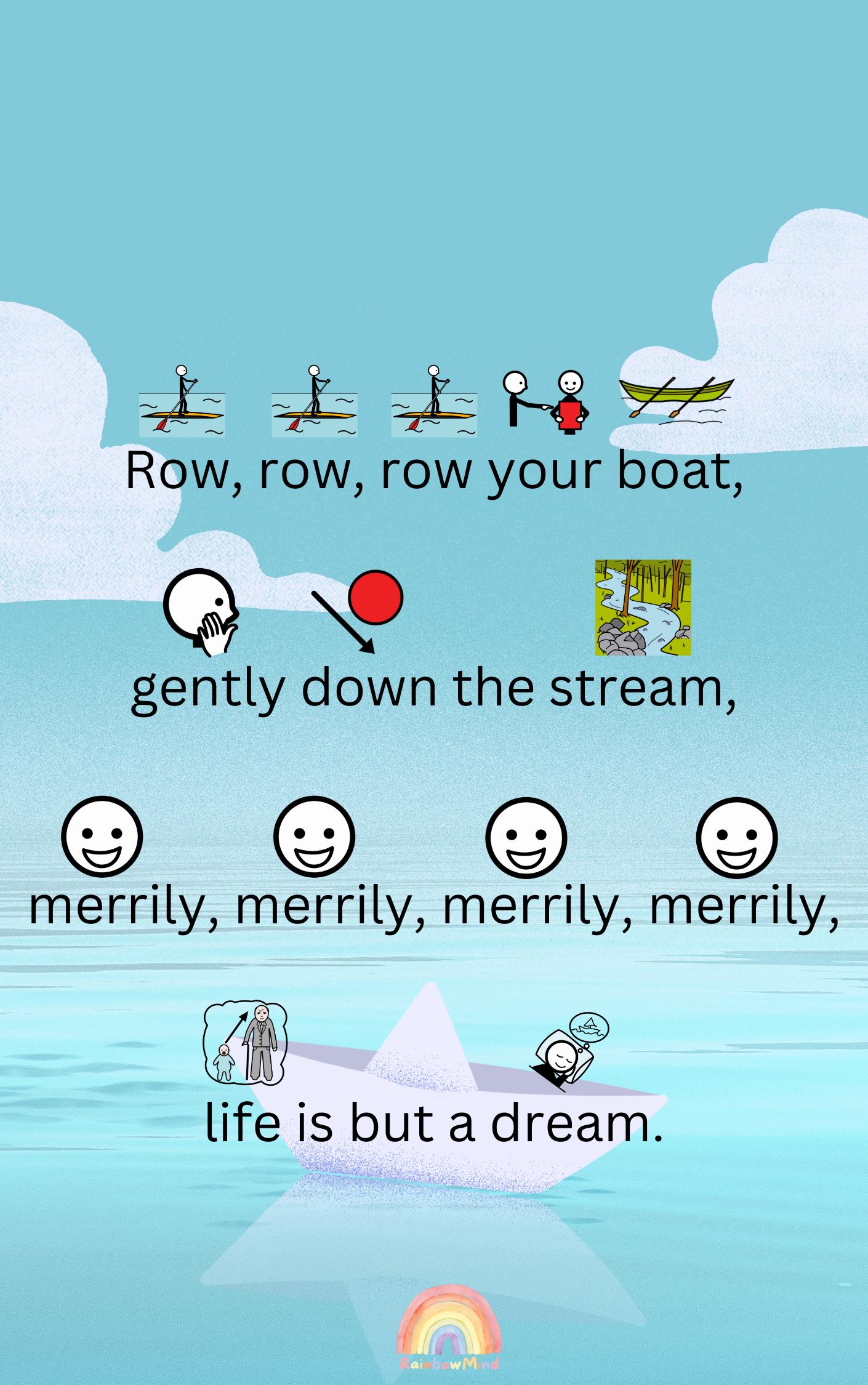 Row, Row, Row Your Boat Nursery Rhyme With Pictures - Etsy