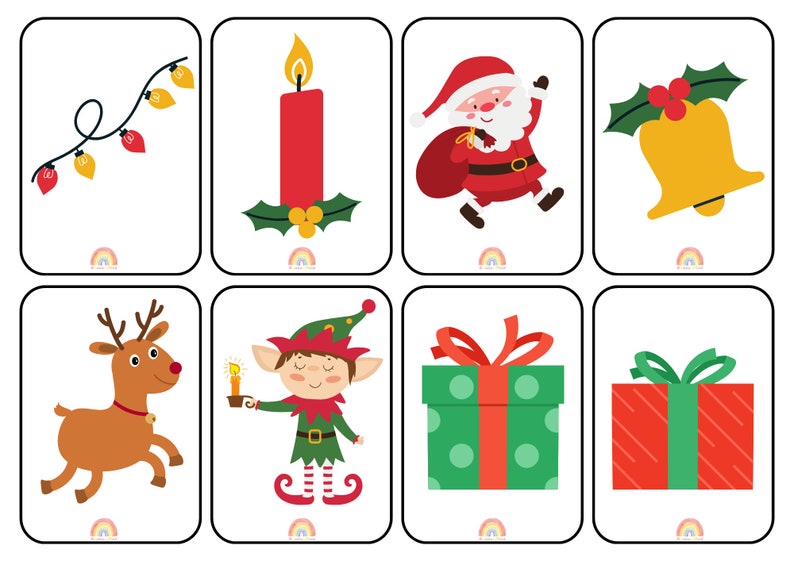 Merry Christmas Flashcards - Etsy