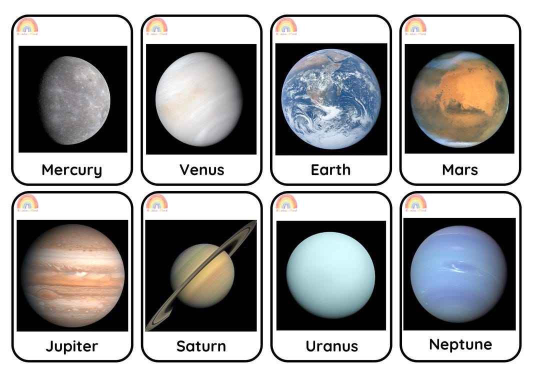 Planet Flashcards: Solar System Learning for Kids - Etsy