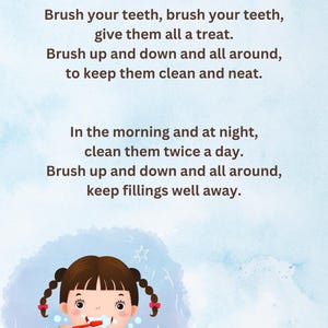 Brush Your Teeth - Nursery Rhyme With Pictures - Etsy