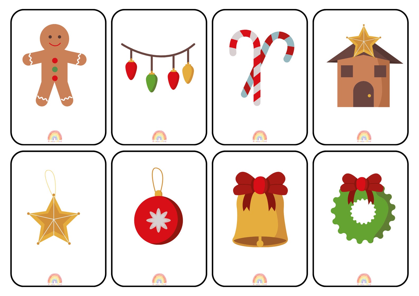 Christmas Flashcards - Holiday Learning, Festive Vocabulary - Etsy