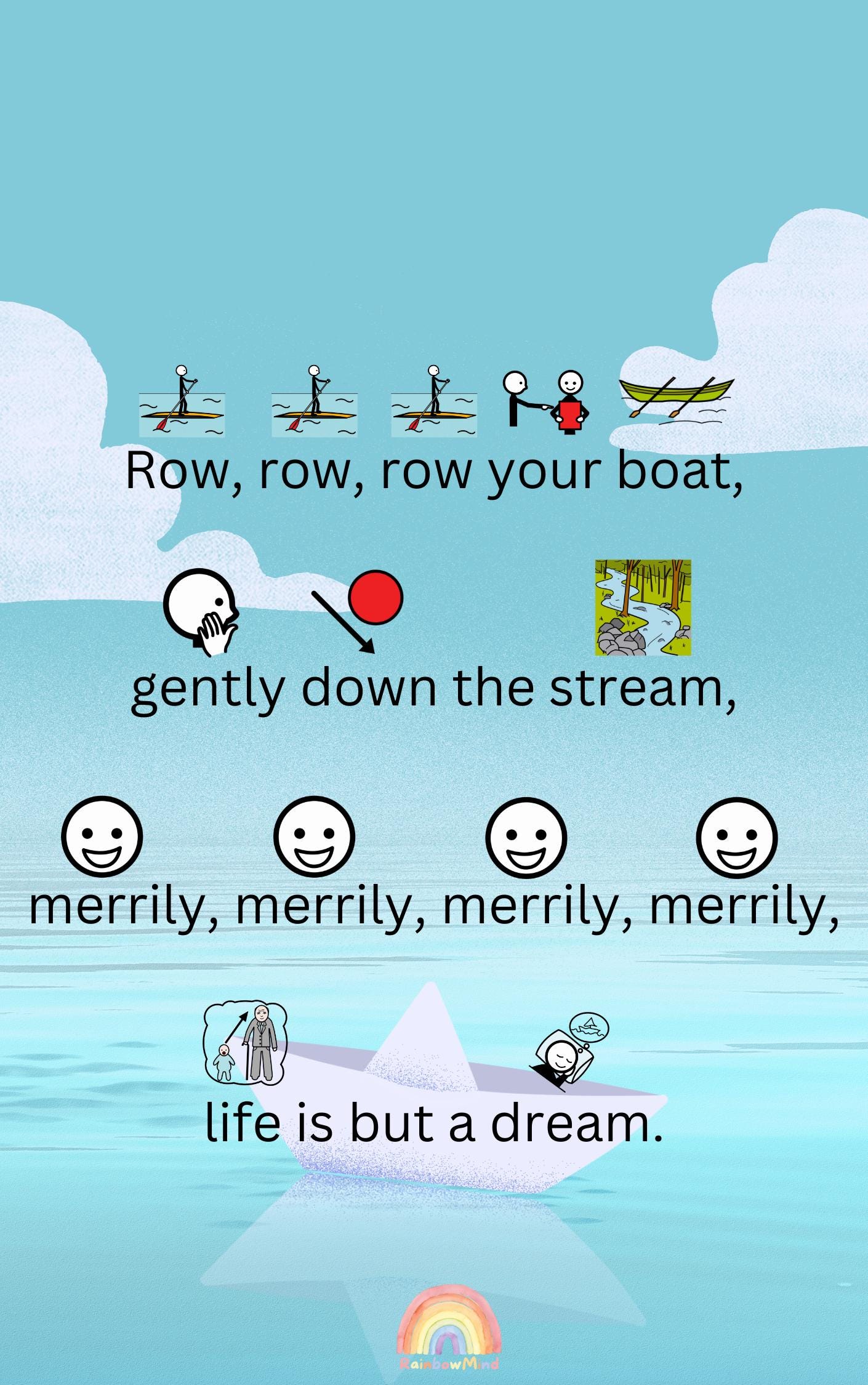 Row, Row, Row Your Boat - Nursery Rhyme With Pictures - Etsy