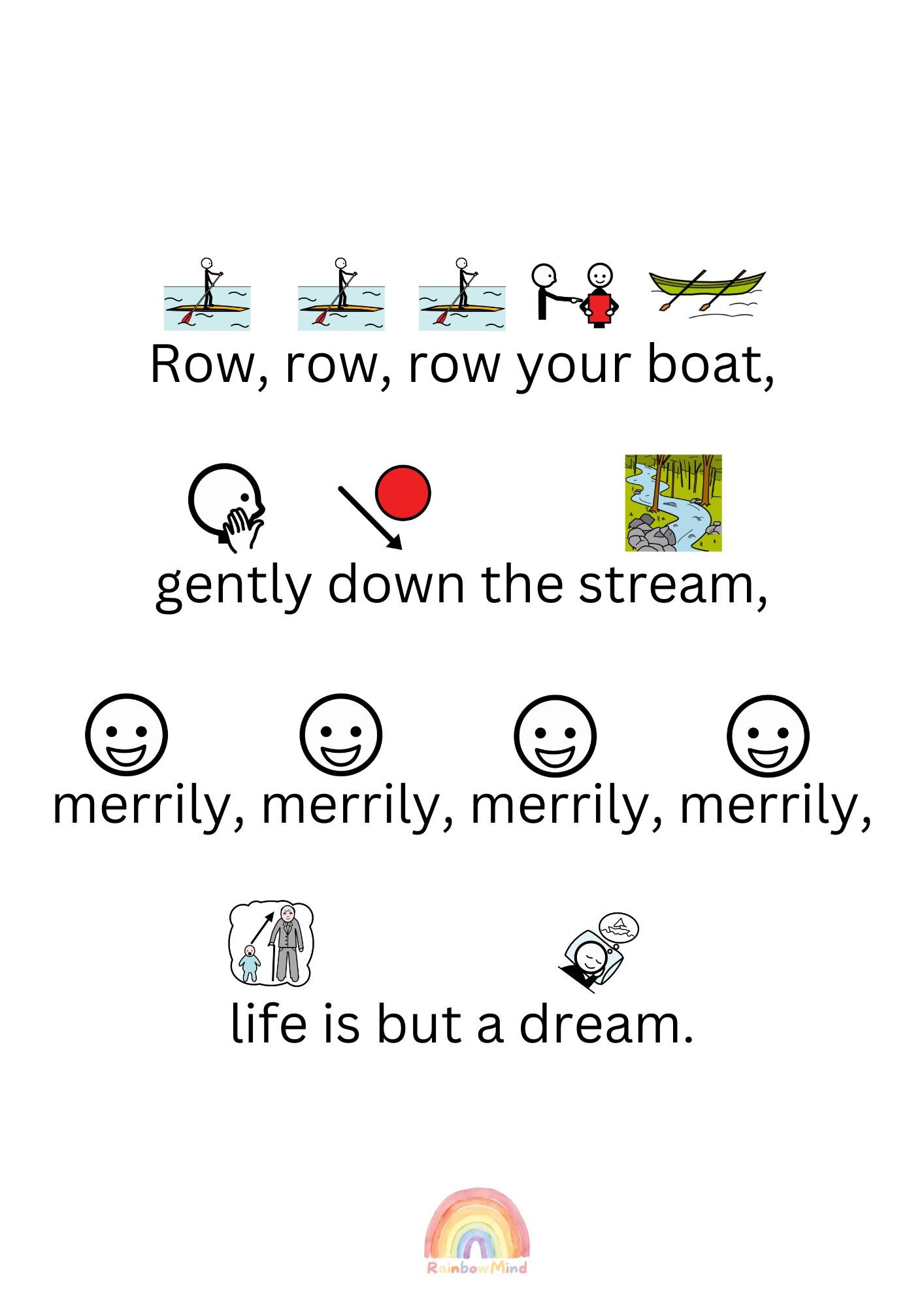 Row, Row, Row Your Boat Nursery Rhyme With Pictures - Etsy