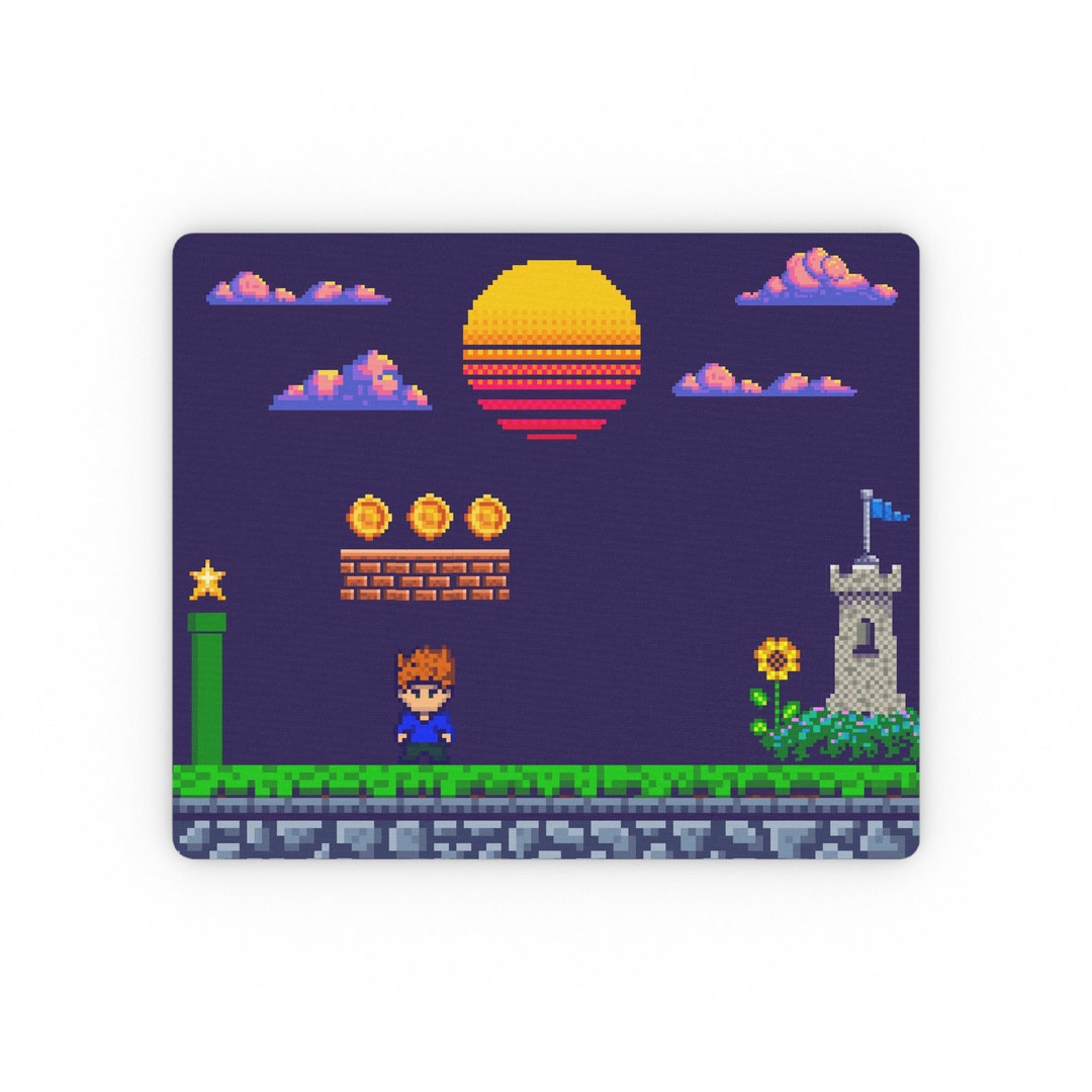 RGB Pixelated Arcade Style Game Mode Desk Matt Gaming Rectangular Mouse ...