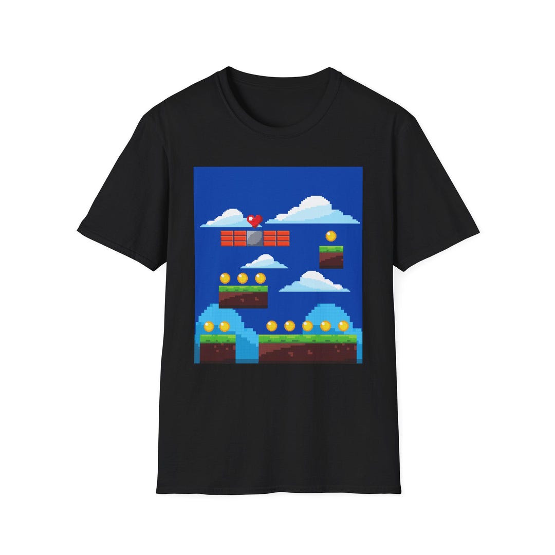 Retro Gaming T-shirt, Pixel Game Tee, Arcade World Shirt, Old School ...