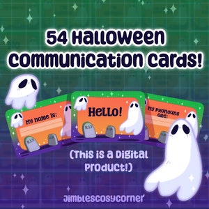 54 Halloween Themed Printable Communication Cards for Neurodivergent ...