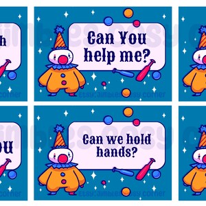 54 Circus Clown Themed Printable Communication Cards for Neurodivergent ...