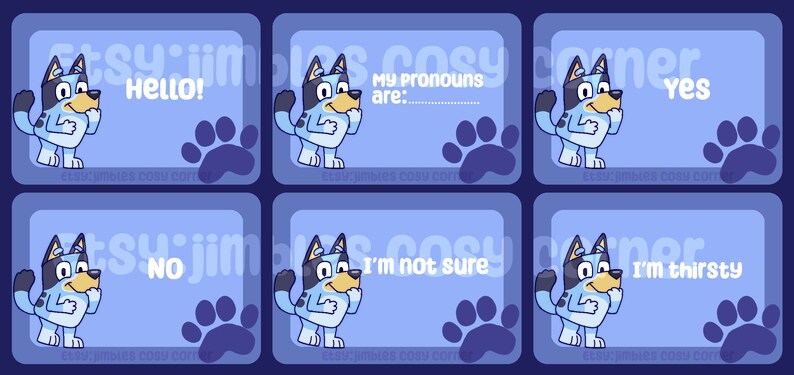 Bluey Themed Printable Communication Cards for Non-verbal and - Etsy