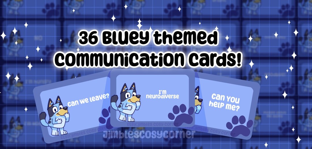 Bluey Themed Printable Communication Cards for Non-verbal and - Etsy ...