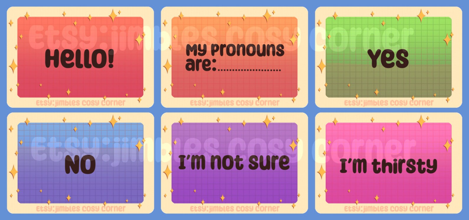 Printable Twinkle Communication Cards for Neurodivergent or - Etsy