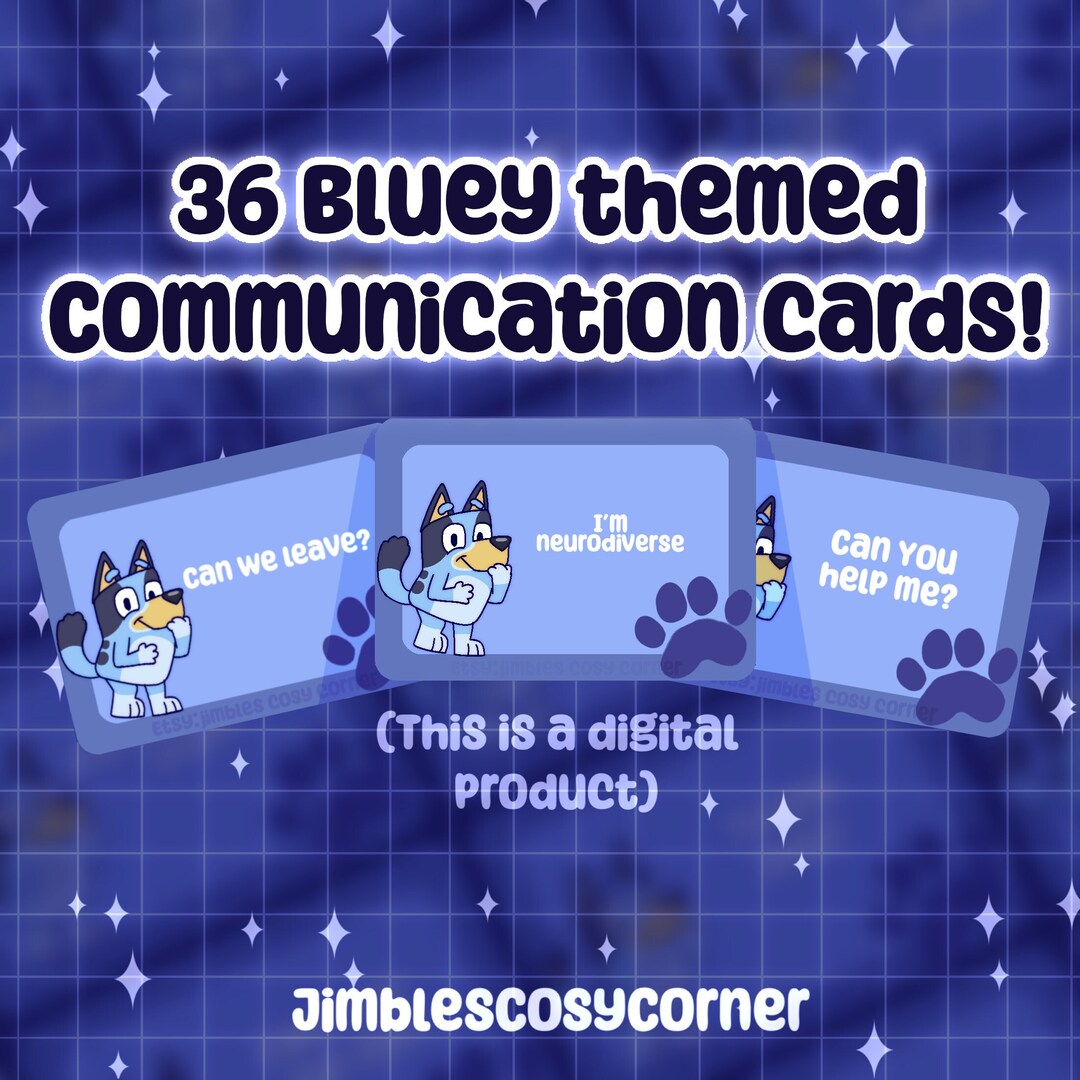 Bluey Themed Printable Communication Cards for Non-verbal and ...