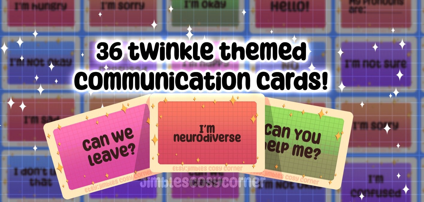 Printable Twinkle Communication Cards for Neurodivergent or - Etsy