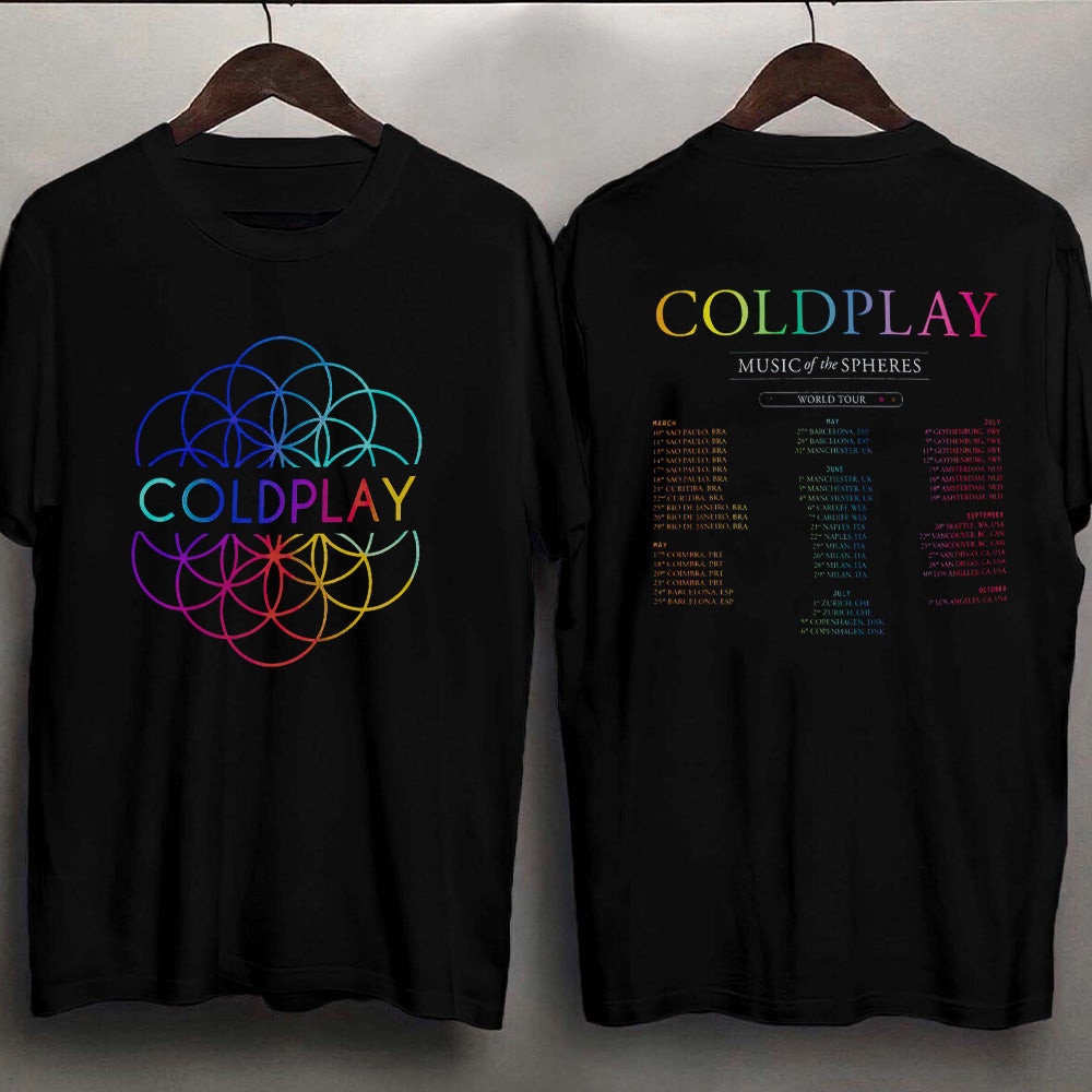 Vintage Coldplay 2 Side T-Shirt, Music of the spheres World Tour Shirt ...