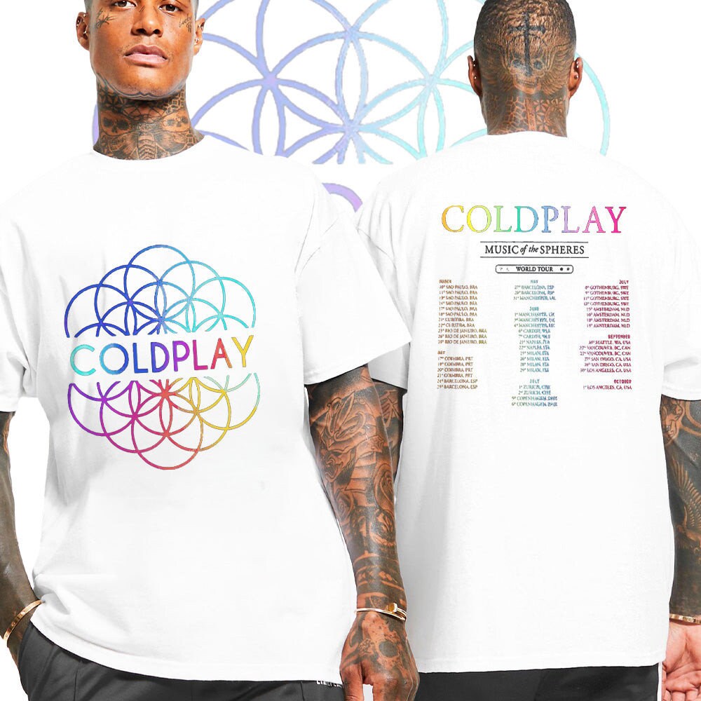 Vintage Coldplay 2 Side T-Shirt, Music of the spheres World Tour Shirt ...