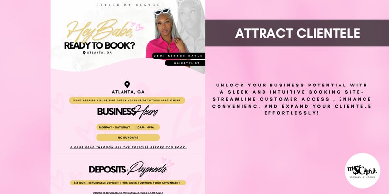 Pretty Girls Acuity Scheduling Template , Hairstylist Website ...