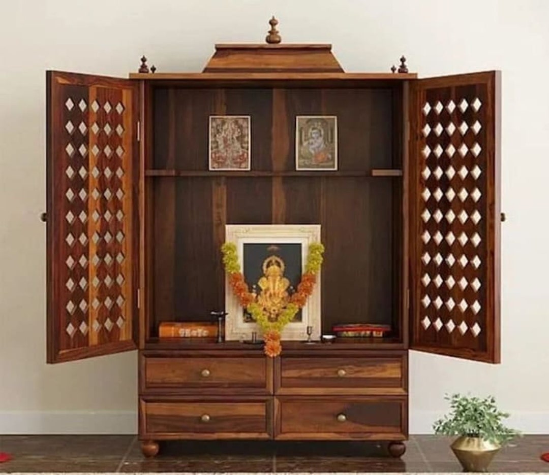 Temple With Drawers Religious Temple Wooden Temple Wood Handmade Temple ...