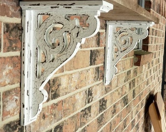 Set of 2 Home Decor Corbels Freight Athens, Pair of Corbels, Shelf ...